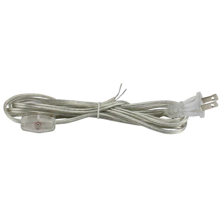Clear Silver Cord Set With Molded Plug And On Off Switch