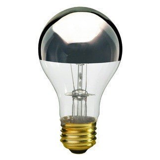 60 Watt Silver Bowl Light Bulb | A19 Clear Half Chrome Bulb ...