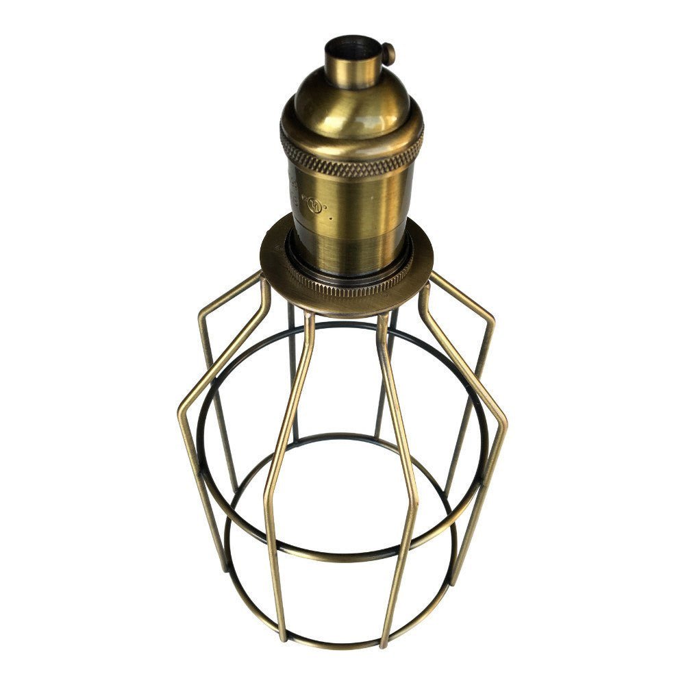 Antique Brass Lamp Guard - Cage and Socket - Nostalgicbulbs.com