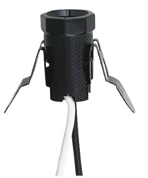 Candelabra E12 Lamp Socket with Spring Clips - Nostalgicbulbs.com