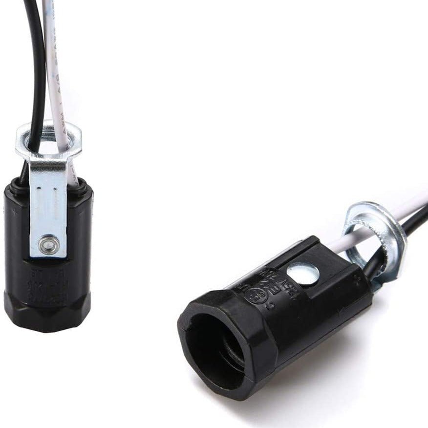 Candelabra Base Pigtail Light Socket (E12) with Leads - Nostalgicbulbs.com