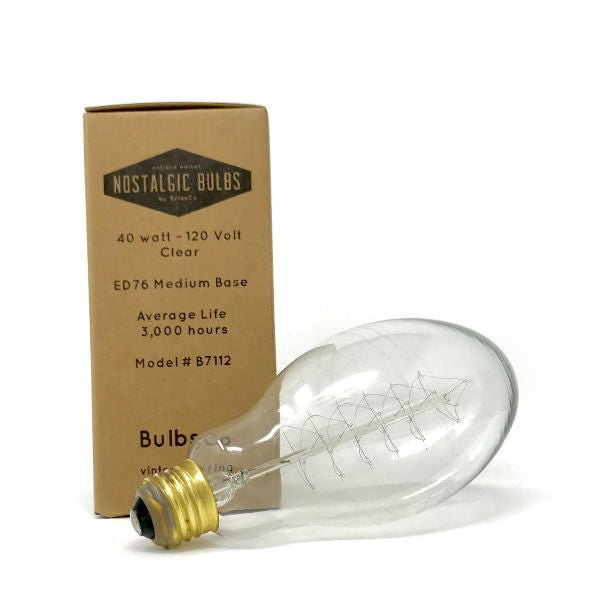Edison Vintage 40 Watt Bullet Light Bulb | Spiral Filament ...