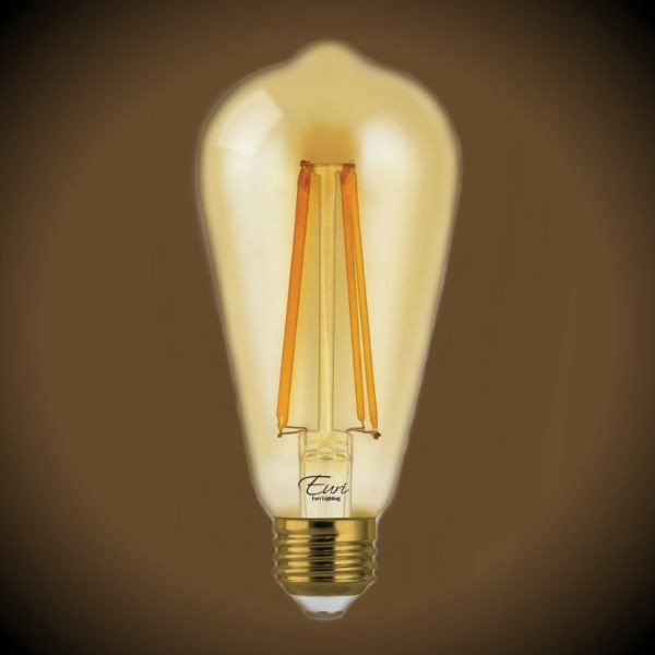 LED Edison Filament Light Bulb | Amber Glass | 60W Equal ...
