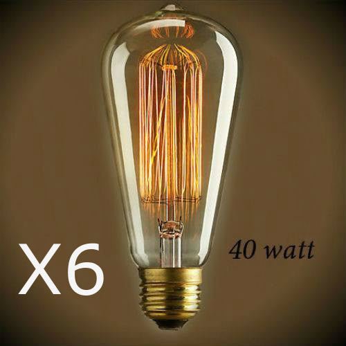 Vintage Edison Squirrel Caged Filament Light Bulbs | 6 Pack ...