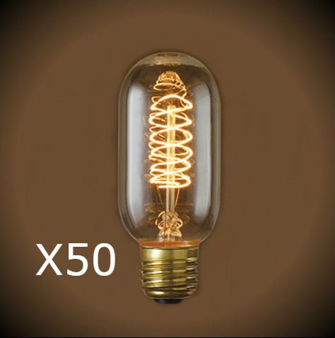 Vintage Spiral Filament Radio T14 Light Bulb | Pack of 50 Bulbs ...