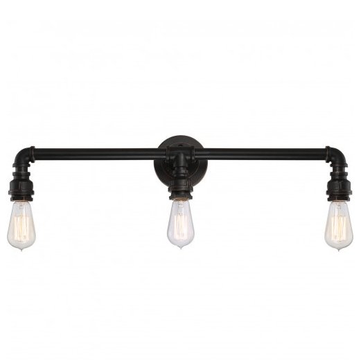 Industrial Bronze Finish 3 - Light Vanity Fixture | Edison Bulbs ...