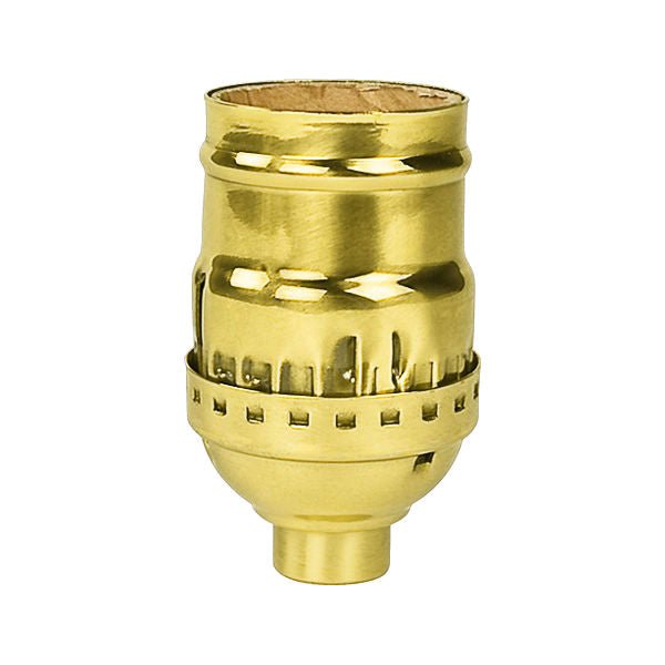 Brass Short Keyless Light Socket | Polished Solid Brass ...