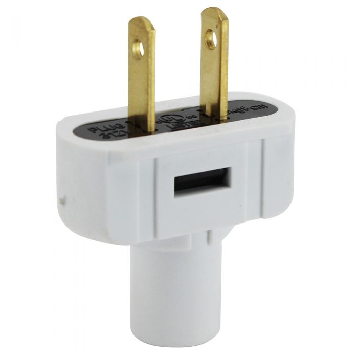 White Wire Plug | Attachment Lamp Cord Plug – Nostalgicbulbs.com
