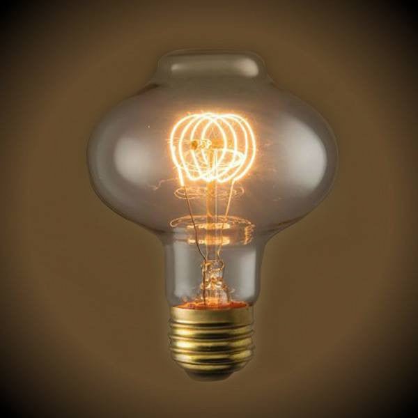 Nostalgic Lantern Light Bulb - 40 Watt, 4.5 in., Amber Glass ...