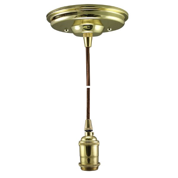 Polished Brass Bare UNO Socket Pendant Light | Edison Bulbs ...