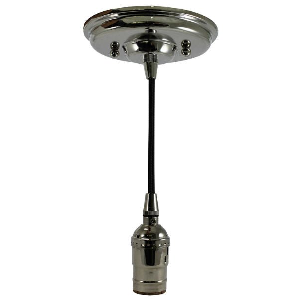 Polished Nickel Bare Socket Pendant Light for Vintage Bulbs ...