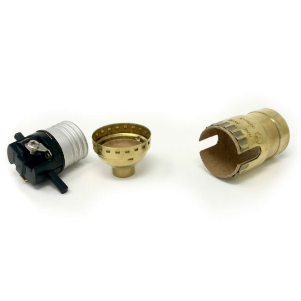 Push-through Solid Brass Light Socket | (E26) Medium – Nostalgicbulbs.com