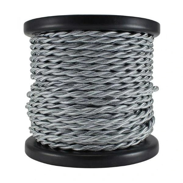 Silver cloth twisted wire – Nostalgicbulbs.com
