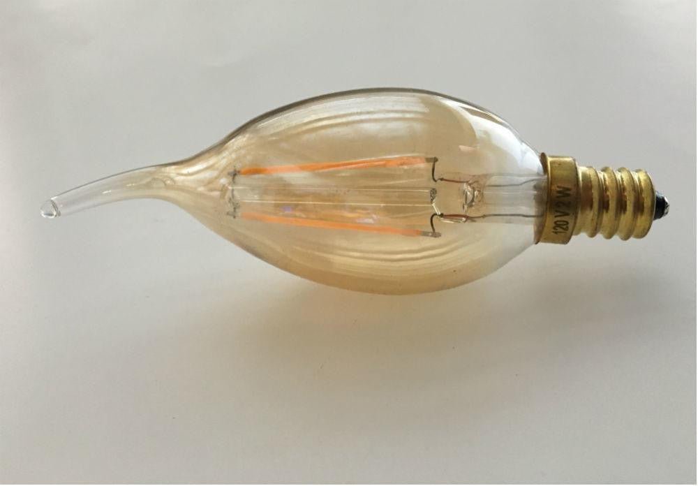 LED Filament C35 Flame Tip Light Bulb | E12 Candelabra Base | 2200K ...