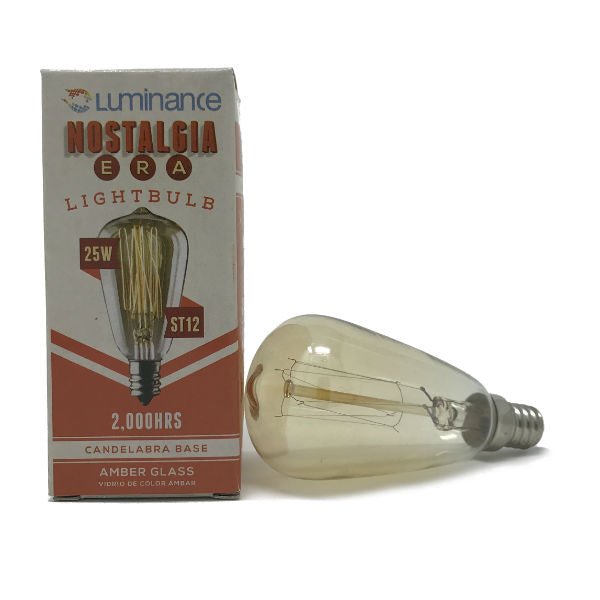 Antique Edison Style 25 Watts Candelabra base ST12 Light Bulb ...
